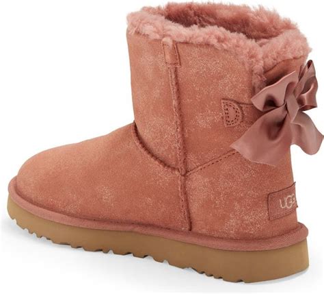 Ugg® Mini Bailey Bow Glimmer Faux Fur Lined Boot Nordstromrack In