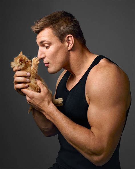 A Softer Of The Nfl Patriots Tight End Rob Gronkowski Poses With