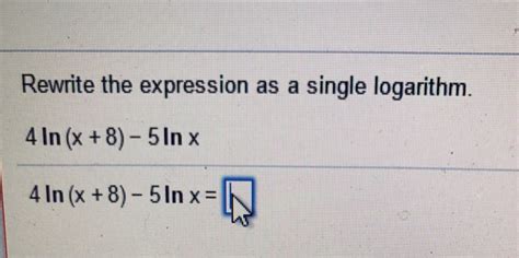 Solved Rewrite The Expression As A Single Logarithm Ln X Chegg