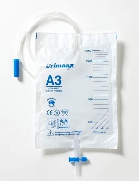 Urimaax® Drainage Bag Bdrain T Bar A3 Standard 2000mls Betta Health