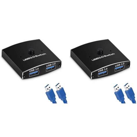 2x Usb 3 0 Switch Selector Kvm Switch 5gbps 2 In 1 Out Usb Switch Two Way Sharer For Printer