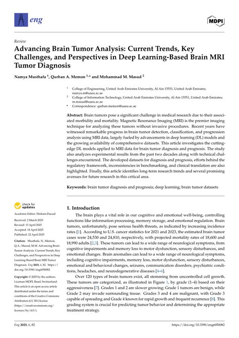 Pdf Advancing Brain Tumor Analysis Current Trends Key Challenges And Perspectives In Deep