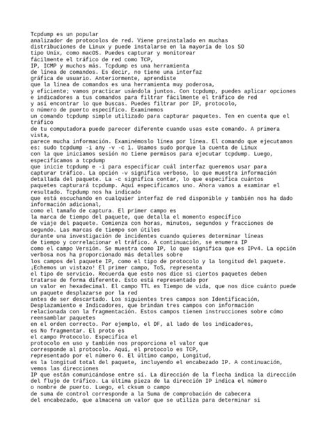 3 3 Capturas De Paquetes Con Tcpdump Pdf