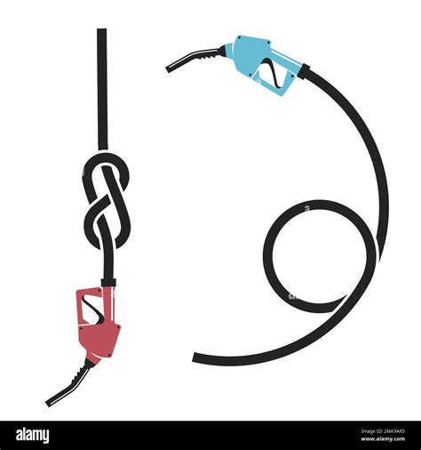 Gasoline Fuel Pump Nozzle With Knot And Loop On Hosepipe Gas Pump Gun