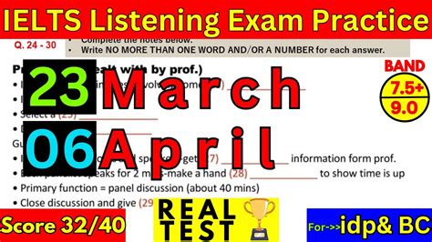 23 March And 06 April 2024 Ielts Listening Practice Test 2024 With