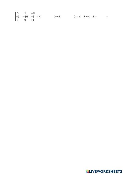 Determinantes 2x2 Y 3x3 Worksheet Live Worksheets