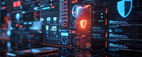 advanced cybersecurity concept with smartphone and secure access system