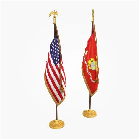USMC Flag Free 3D Model 3ds Obj Mtl Dwg Free3D