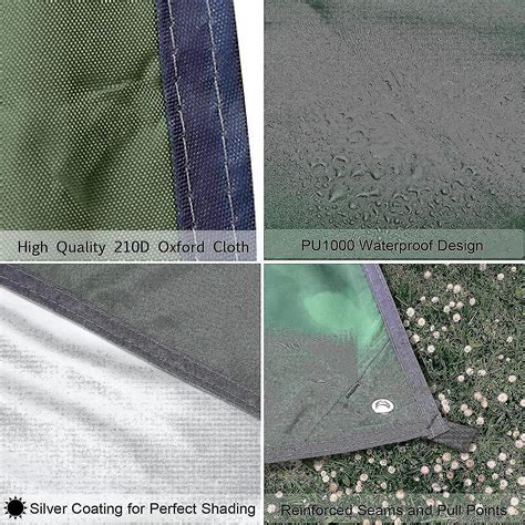 3x3m Camping Tarp Portable Hammock Rain Fly Tent Tarp Camping Shelter