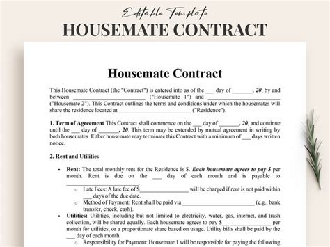 Modèle De Contrat De Colocataire Formulaire Complet De Convention De Colocation Word Et Pdf