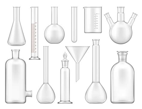 Beakers Test Tubes And Chemical Flasks Isolated 16539661 Vector Art At