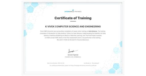 K Vivek On Linkedin Successfully Completed The Data Science Training