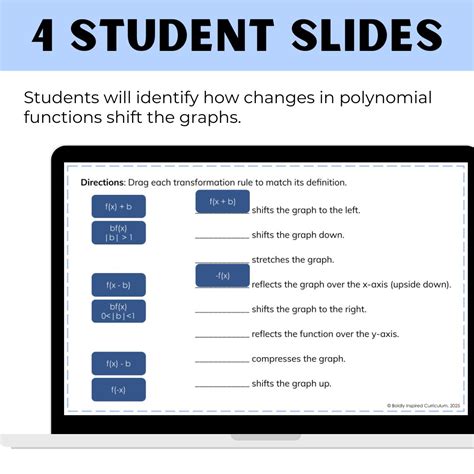 Quadratic Function Transformations Activity Digital And Printable Card