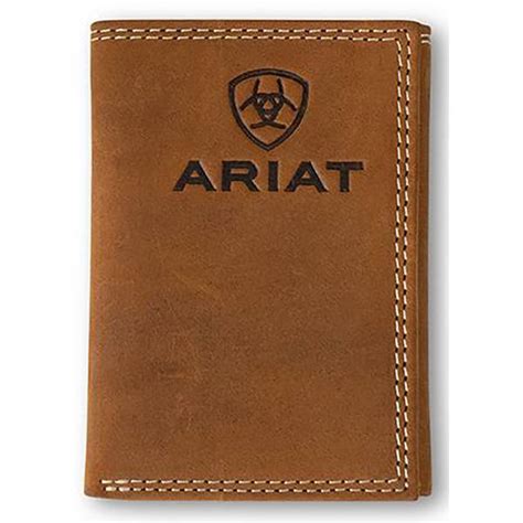 Ariat Mens Trifold Embroidered Browns Logo Wallet A3548144 Os