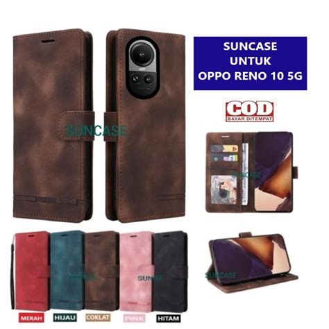 Jual Casing OPPO RENO 10 5G Model Flip Buka Tutup Case Kulit Ada Tempat