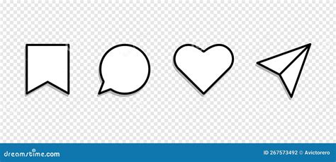 Generic Social Media User Interface Icon Set Like Comment Share And