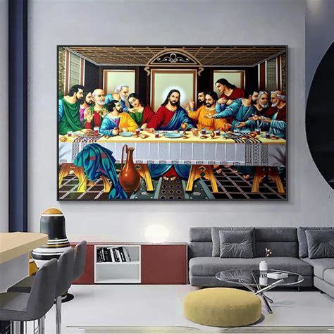 Big Size The Last Supper Famous Canvas Painting Hd Print Wall Decor