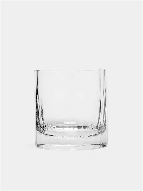 Clear Hand Blown Crystal Double Old Fashioned Tumbler By Richard
