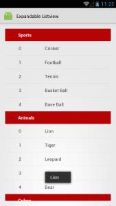 Android Expandable Listview Example Expandable Listview