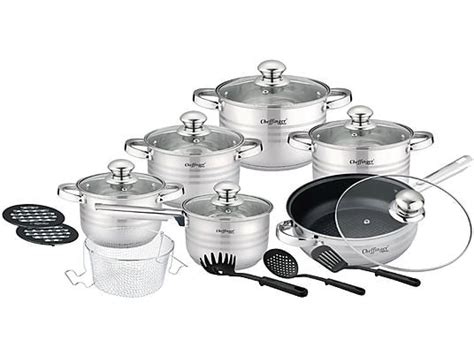 Cheffinger 18 Tlg Edelstahl Kochgeschirr Kochtopf Set Edelstahl Saturn