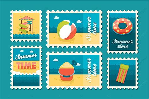 Beach Entertainment Stamp Set Summer Vacation Holiday Entertainment