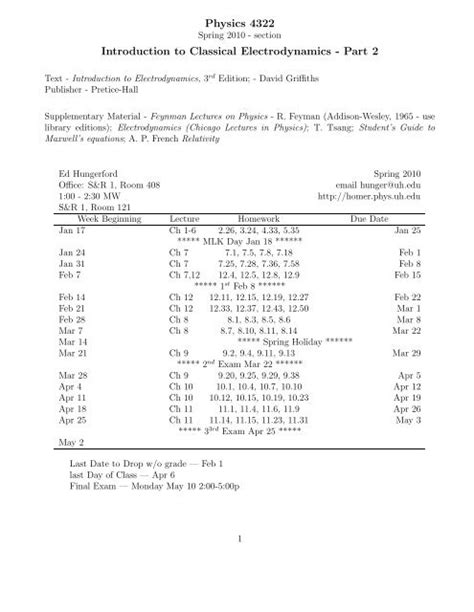 Physics 4322 Introduction To Classical Electrodynamics Part 2