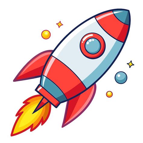 Ilustração Vetorial De Estilo Desenho Animado De Rocket Clipart Vetor