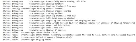 Staging Failed Consolidation Failed Esri Community