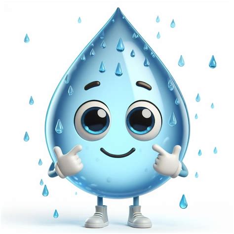 Cartoon de goutte d eau sous la pluie attirant l attention sur le changement climatique Journée