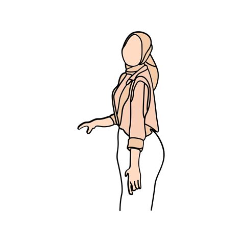 Illustration Of Fat Woman In Line Art Style 12664308 Vector Art At Vecteezy