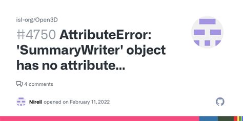Attributeerror Summarywriter Object Has No Attribute Add3d