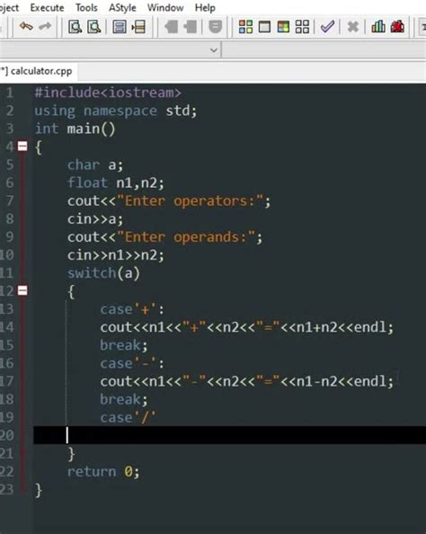 c program to make a simple calculator cpp programming