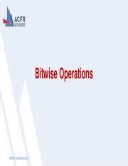 Understanding Bitwise Operations And Data Representation In Course Hero