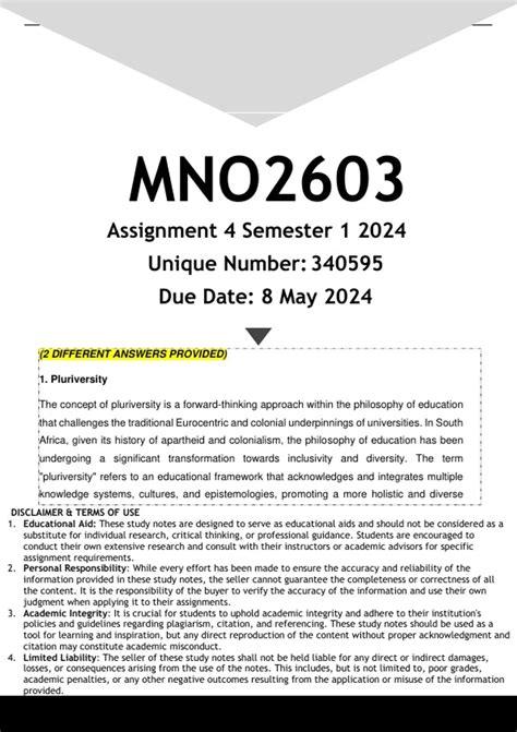Mno2603 Assignment 4 Answers Semester 1 2024 Distinction Guaranteed