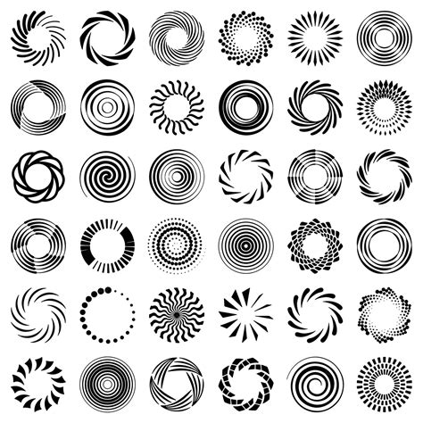 Premium Vector Set Of Different Circles Abstract Design Elements Round Vector Geometric Shapes