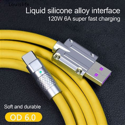 Llph 120w 6a Super Fast Charge Type C สายเคเบิลซิลิโคนเหลว ชาร์จเร็ว