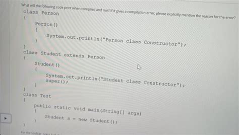 Solved What Will The Following Program Print When Run