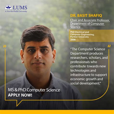 Admission Open Of Ms And Ph D Computer Science In Lahore University Of Management Sciences