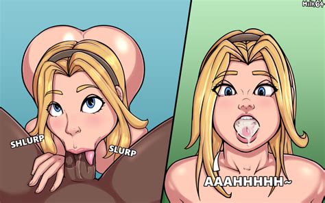Rule 34 Ass Big Ass Big Butt Blonde Hair Blowjob Blue Eyes Cum Cum In Mouth Cumshot Dark