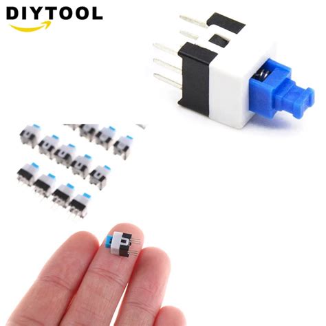 10pcs Lot 7x7mm Self Locking Push Tactile Power Micro Switch 6 Pin