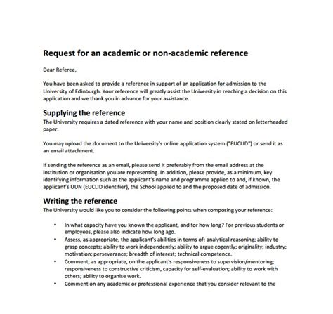 Reference Request Letter Templates Word Pages Google Docs Outlook PDF