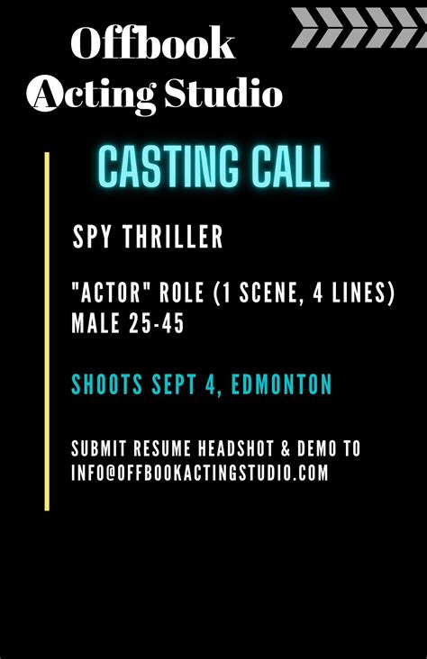Auditions (Edmonton): Casting Call – OffBook Acting Studio - Theatre Alberta