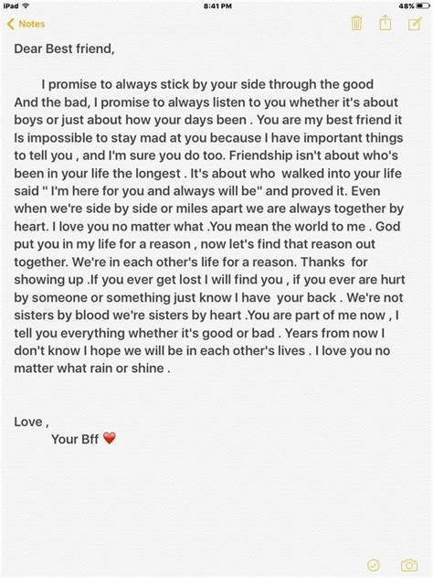 Dear Best Friend Letters
