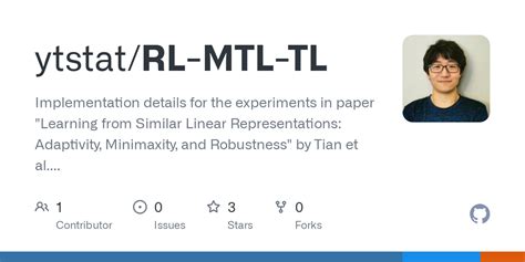 GitHub Ytstat RL MTL TL Implementation Details For The Experiments In Paper Learning From