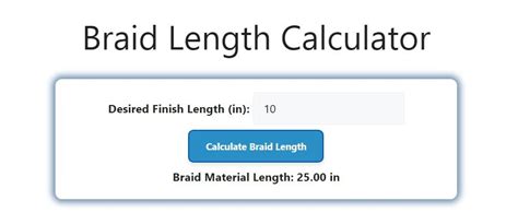 Braid Length Calculator Savvy Calculator Braid Length Calculator Savvy Calculator
