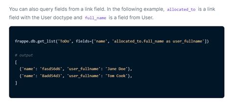 query fields from a link field frappe framework frappe forum