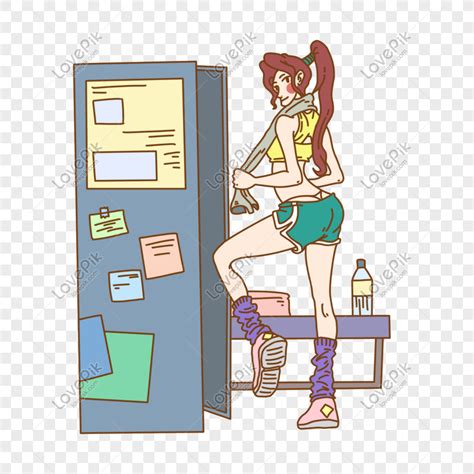 손으로 그린 체육관 아름다움 소녀 그림 Png 일러스트 무료 다운로드 Lovepik