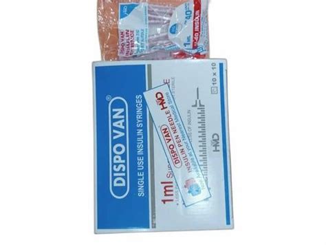 Polypropylene Pen Type 1 Ml Dispo Van Insulin Syringe Box At Best