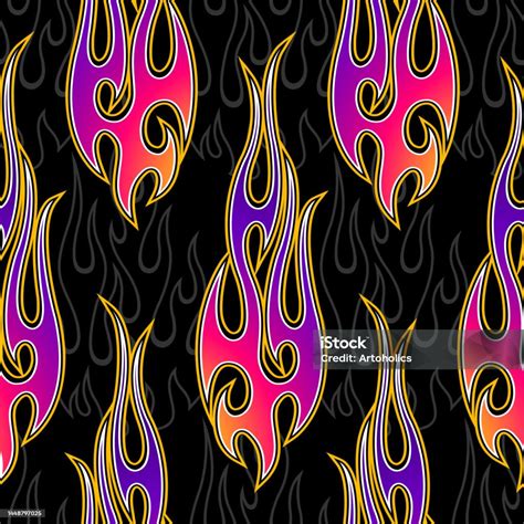 Gambar Api Api Vektor Pola Mulus Desain Tekstur Wallpaper Latar