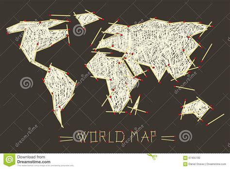 Vector World Map Illustration Stock Vector Illustration Of Globe